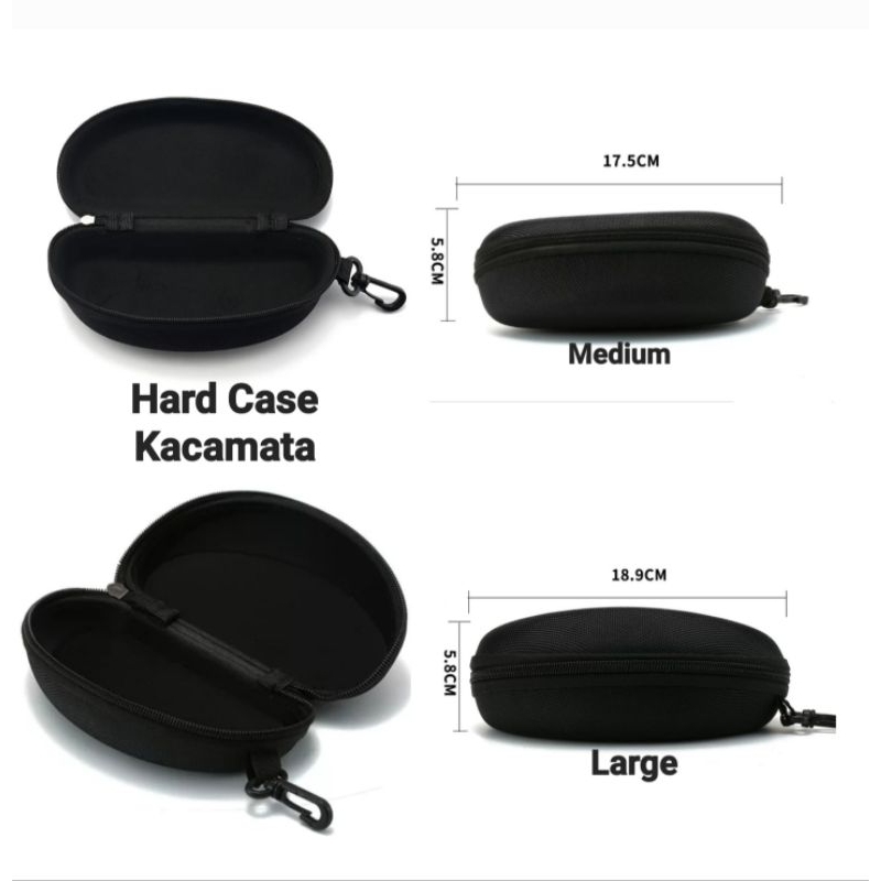 Jual Tempat Kacamata Hard Case Kotak Kaca mata Sunglasses Case Zipper ...