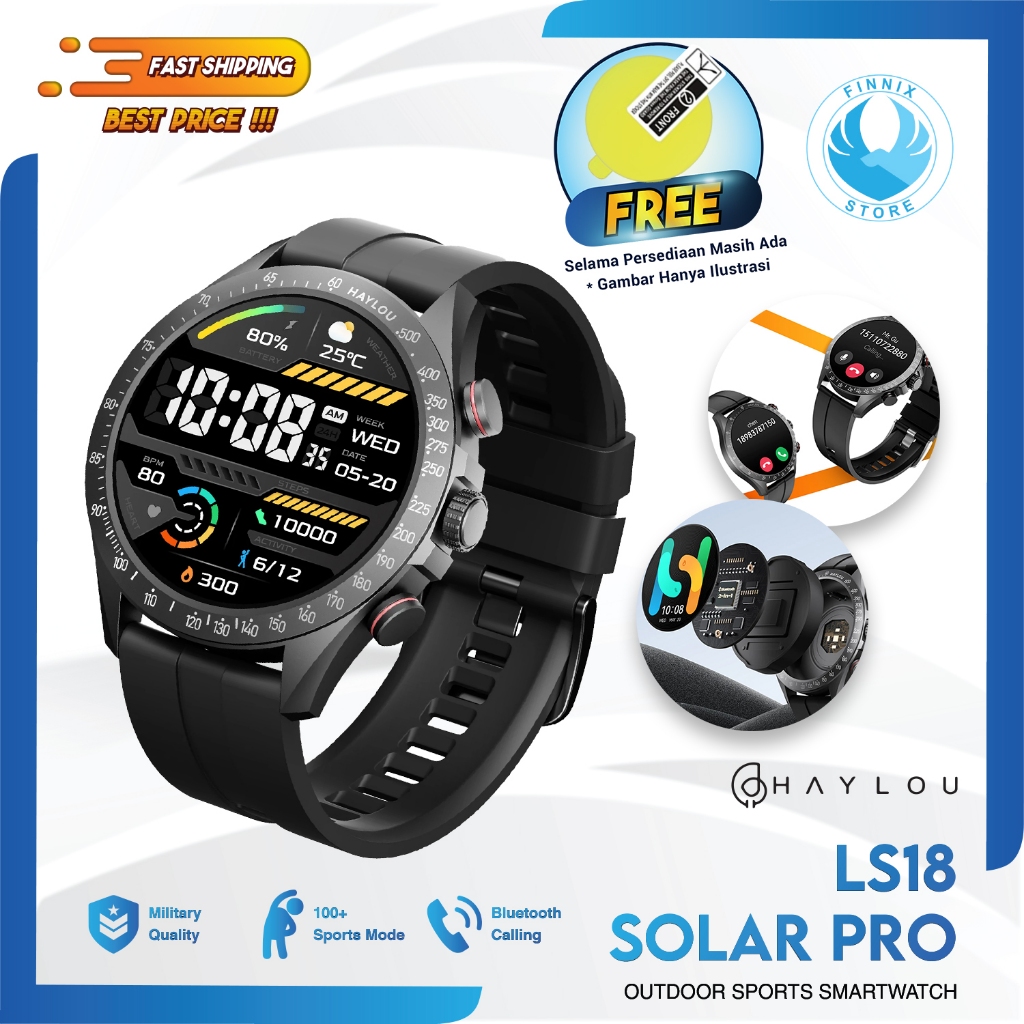 Jual Haylou Solar Pro LS18 Smartwatch AMOLED 1.43" IP68 BT Call Sports ...