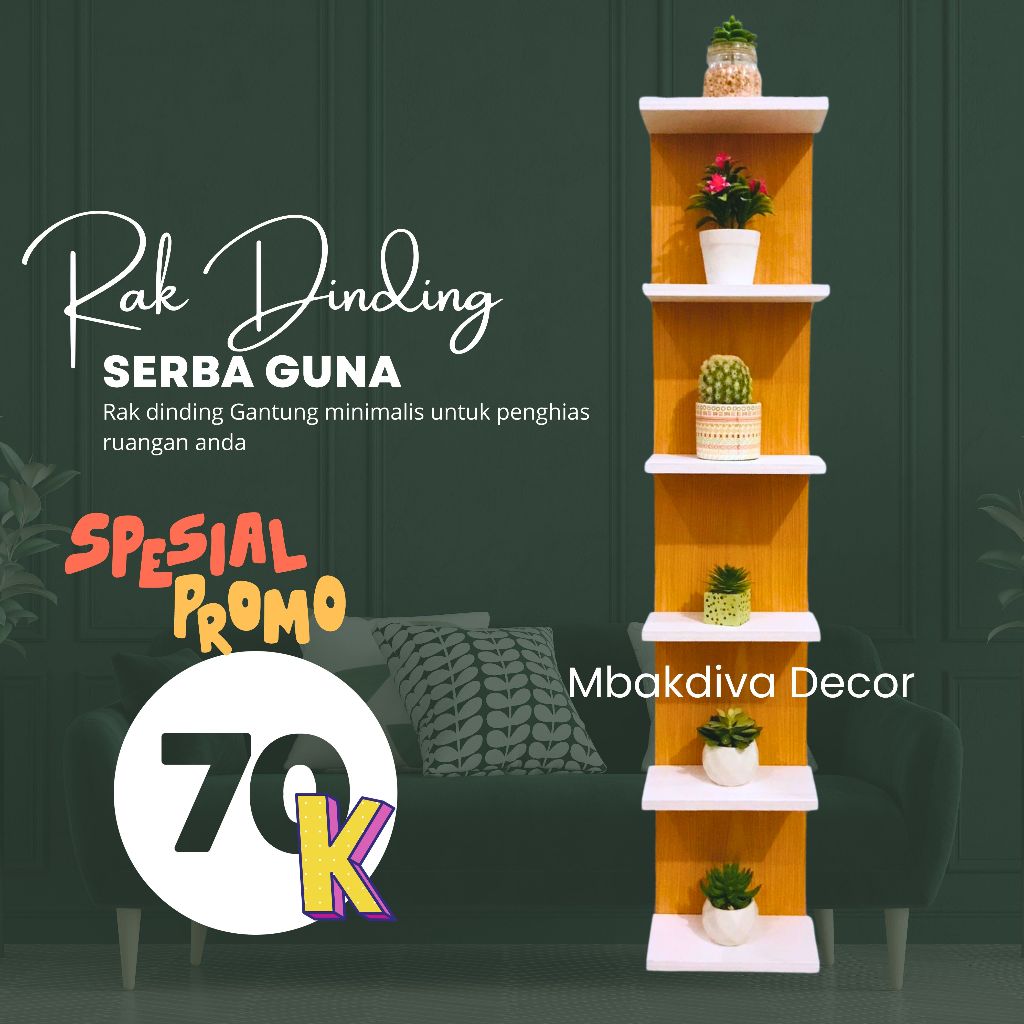 Jual Rak dinding tempel serbaguna hiasan dekorasi rumah kosmetik vas ...