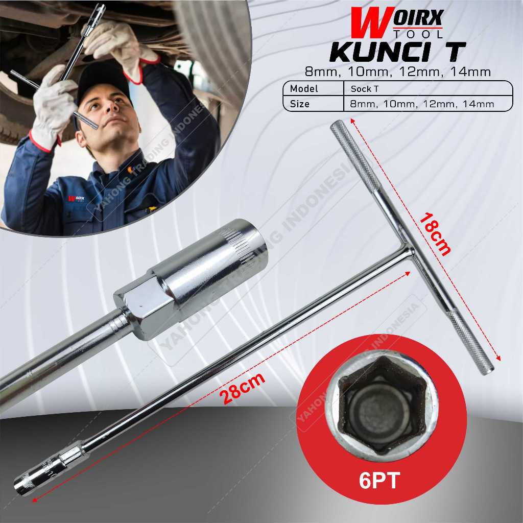Jual Kunci T Sok Kunci Shock T Ukuran 8mm 10mm 12mm 14mm WOIRX TOOL | Shopee Indonesia