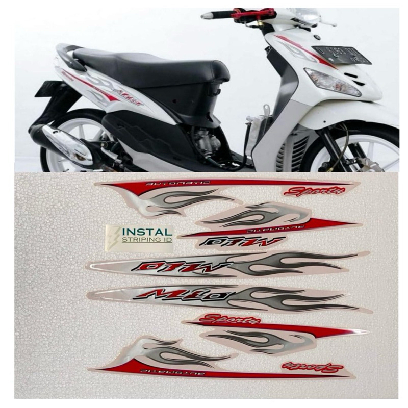Jual STRIPING [PUTIH] Stiker Mio sporty api 2006 standar pabrik ...
