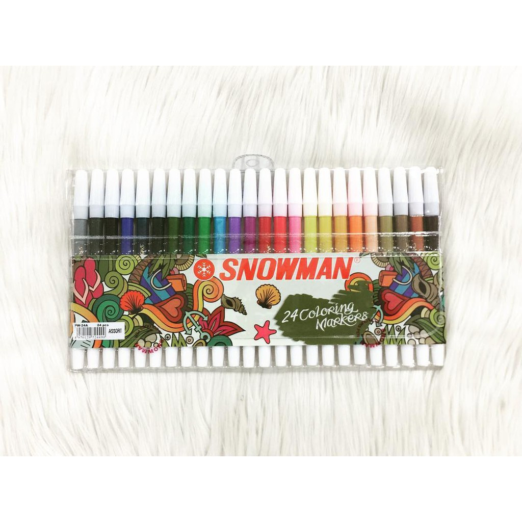 Jual Snowman Spidol 24 Warna PW-24A sepidol drawing painting coloring ...