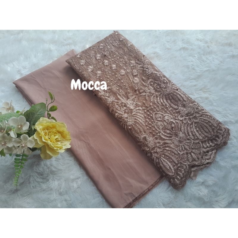 Jual Tulle tile Brokat Mutiara mix kain maximaraa polos furing dalaman ...