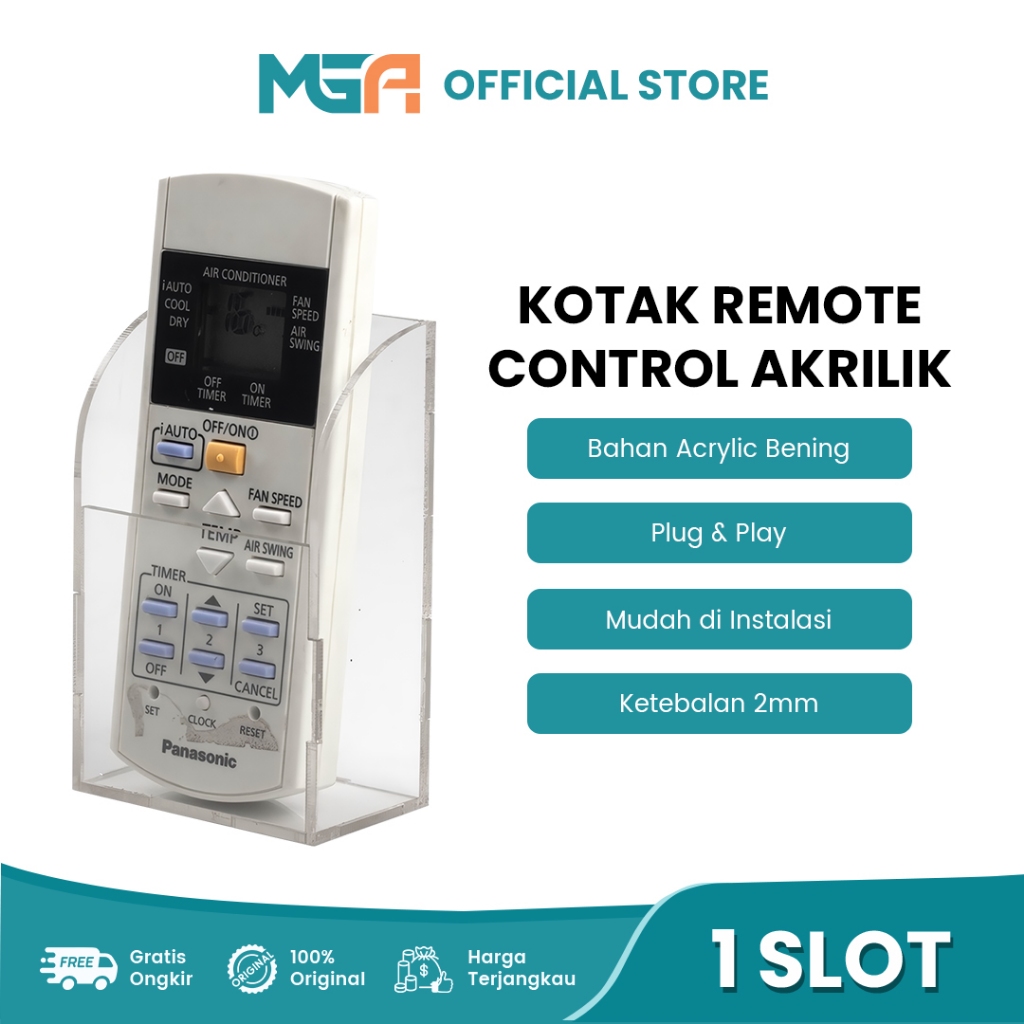 Jual TEMPAT REMOTE AC PENSIL AKRILIK 1 SLOT / ORGANIZER KOTAK REMOTE TV ...