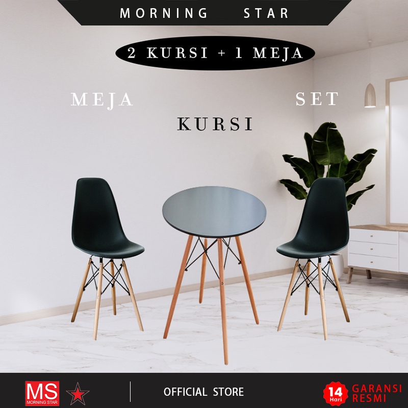 Jual Set Meja Kursi Cafe Minimalis 1 Meja 2 Kursi / Satu Set Meja Dan Kursi /Set meja Diameter ...