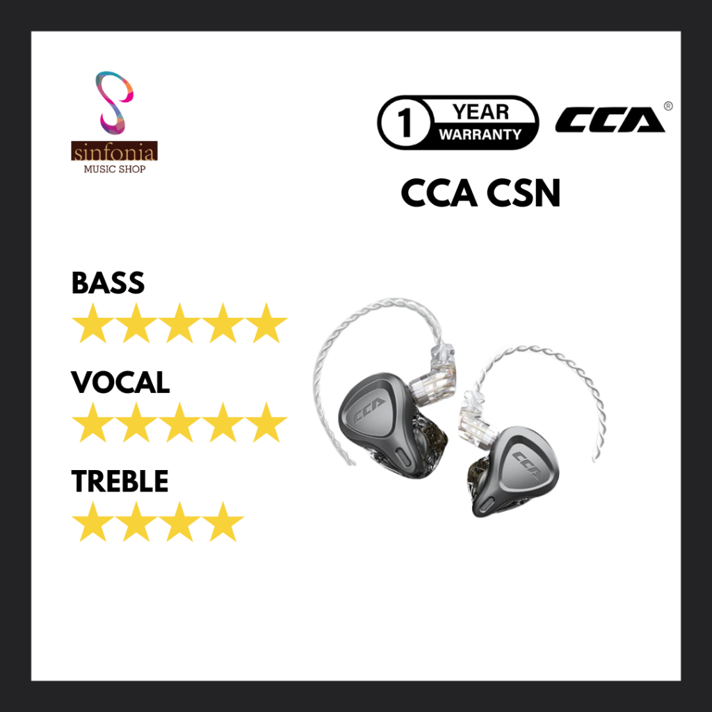Jual CCA CSN Hybird Dual Driver Basshead Earphone with Mic | Shopee ...