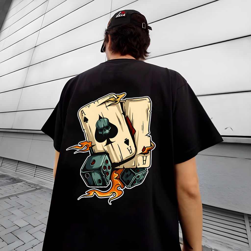 Jual Banzaidistric Kaos Distro Oversize Vintage cards BKR-01 - Baju ...