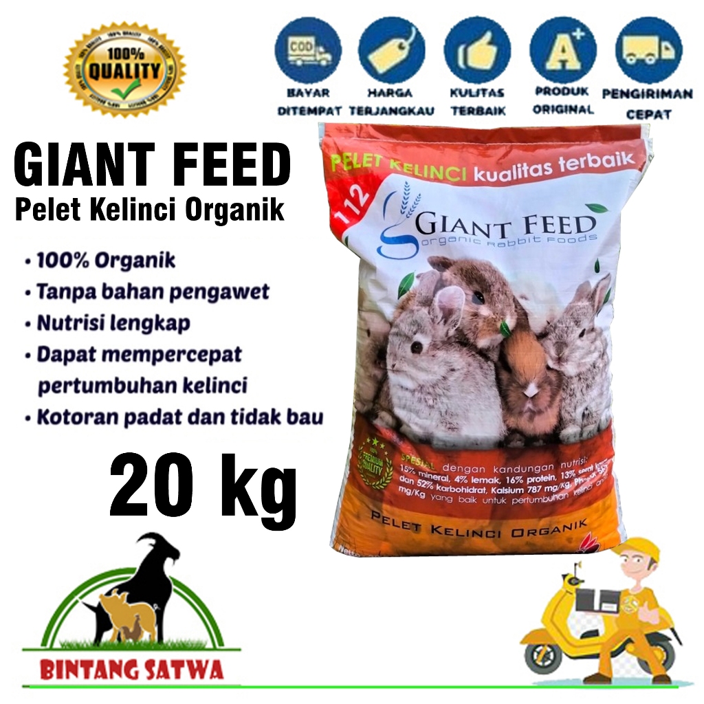 Jual Pellet Giant Feed 20 kg Pelet Kelinci Organik Bernutrisi Tinggi ...