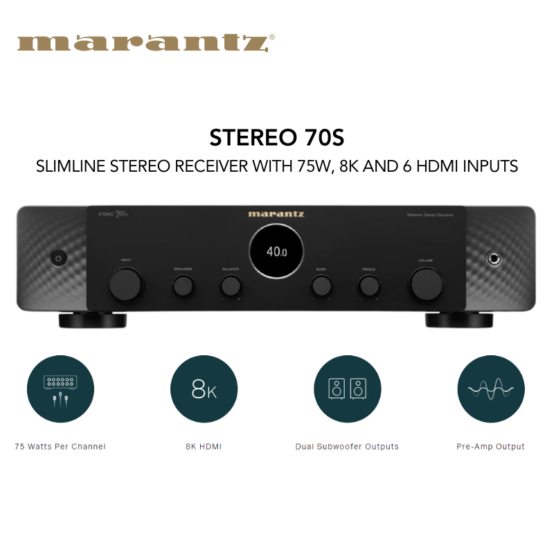 Jual Marantz STEREO 70S Slimline Stereo Receiver With 75W, 8K &6 HDMI ...