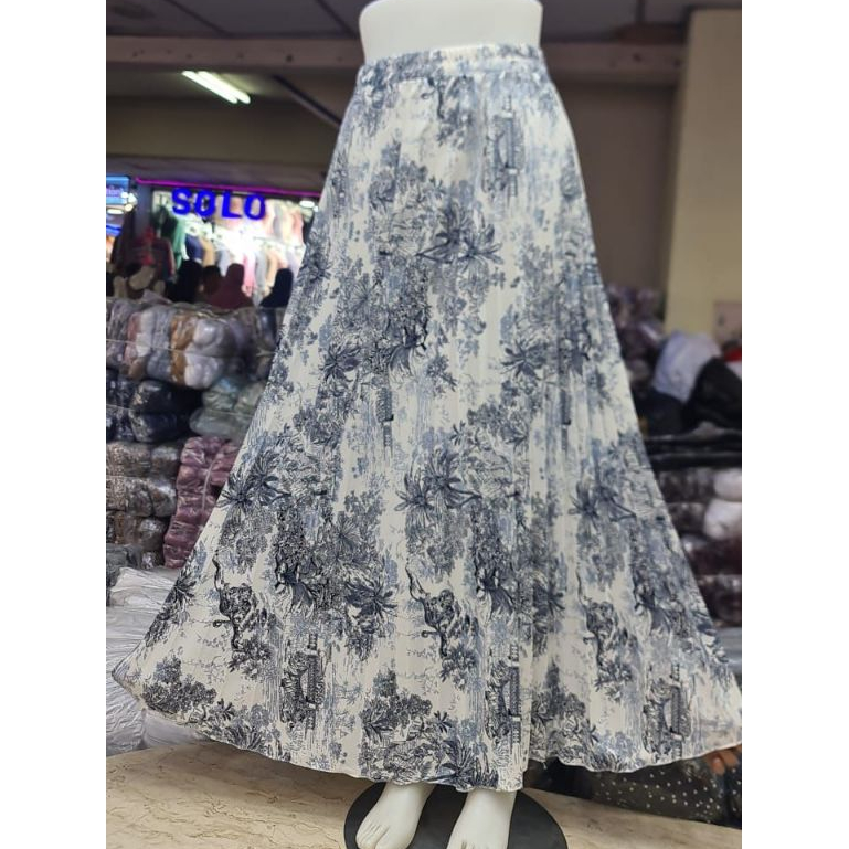 Jual JNW-ROK PLISKET MOTIF BUNGA PRADA PREMIUM/ROK PLISKET PANJANG/ROK ...