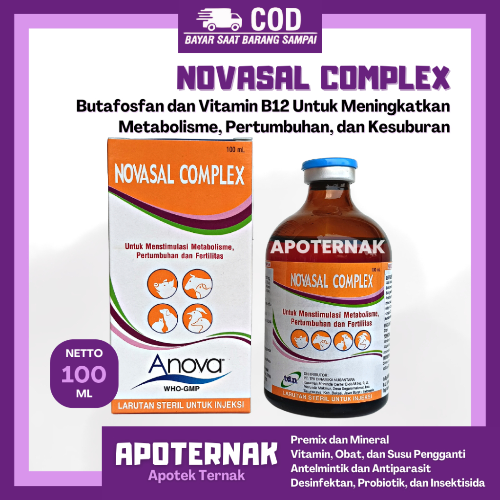 Jual NOVASAL COMPLEX 100ml - Vitamin B12 Energi ATP + Butofasfan ...