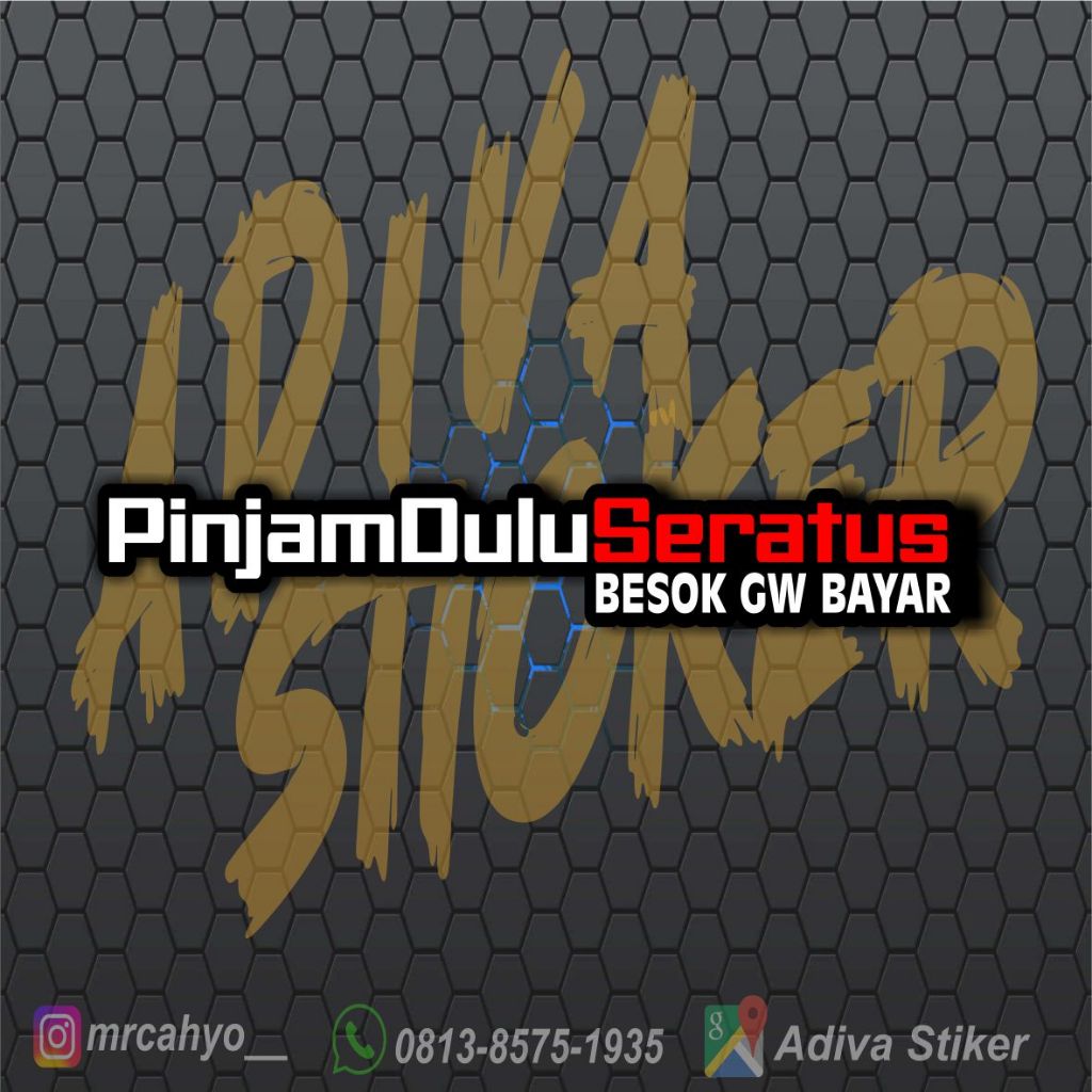 Jual STICKER PINJAM DULU SERATUS stiker pinjam dulu 100 12cm | Shopee Indonesia