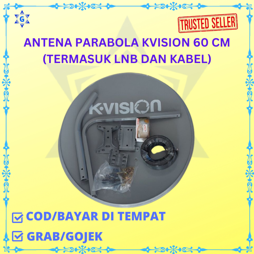 Jual ANTENA PARABOLA KVISION DAN LGSAT DIAMETER 60 CM(SUDAH TERMASUK ...