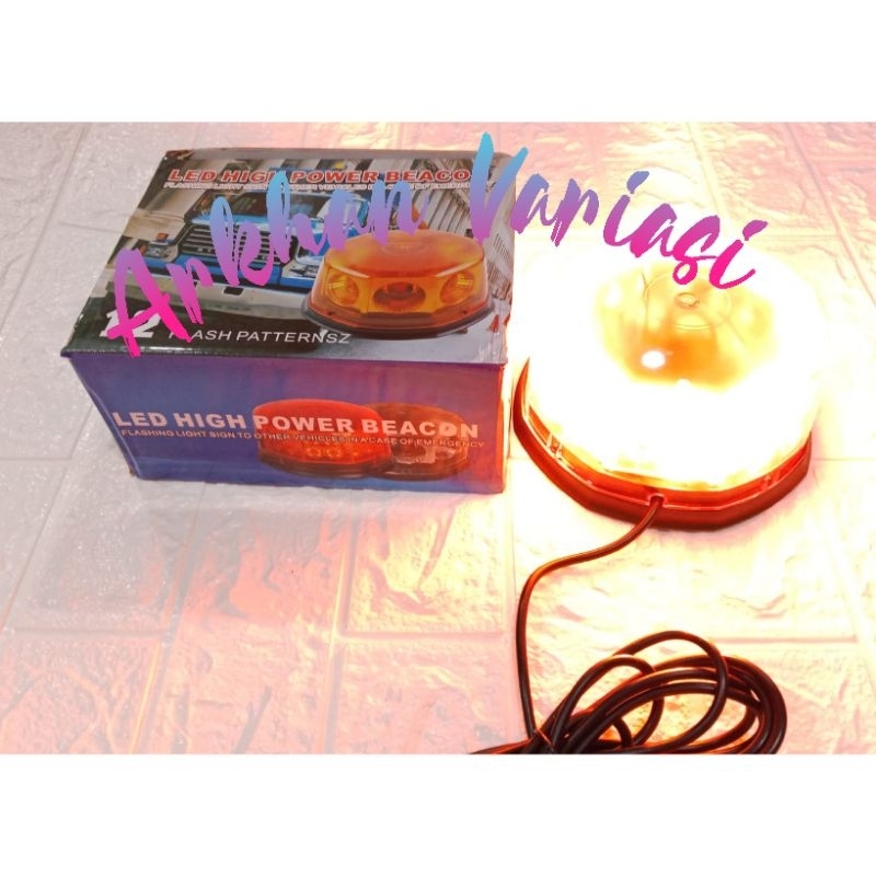 Jual Lampu Blitz Rotary Beacon 16 Mode Flash Orange 12 Volt 24 Volt ...