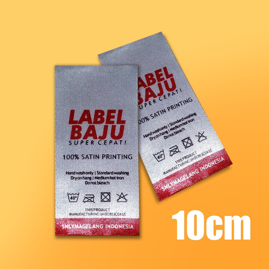 Jual 300pcs Label Baju Panjang 10cm / Label Hijab / Label Satin Custom ...