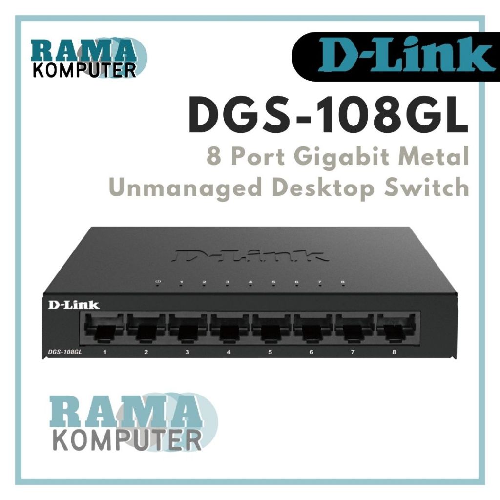 Jual DGS-108GL D-LINK 8 Port Gigabit Metal Unmanaged Desktop Switch | Shopee Indonesia