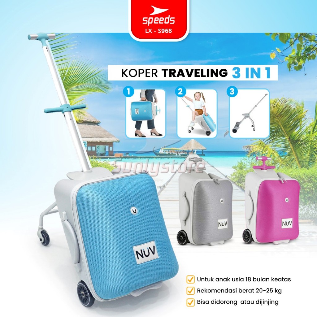 Jual Koper Tunggang Stroller Anak 3in1 Travelling Luggage Stroller ...