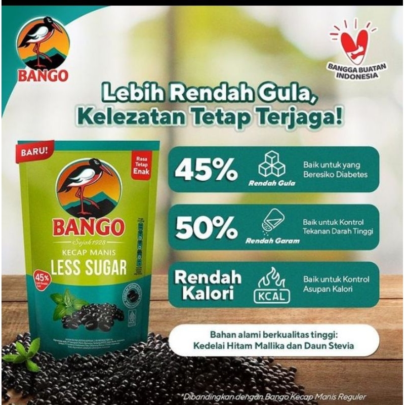 Jual Bango less sugar kecap manis 520ml | Shopee Indonesia