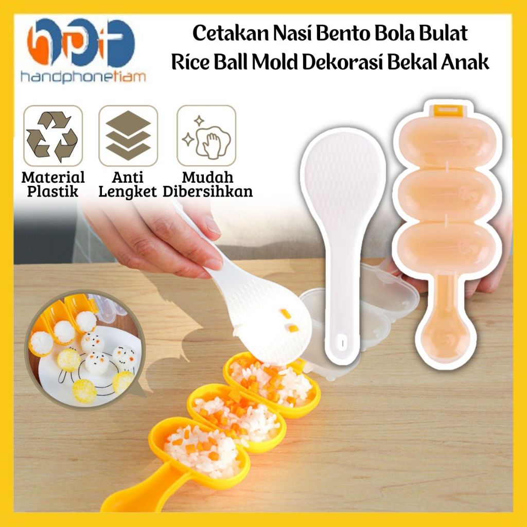 Jual Cetakan Nasi Bento Bulat Gulung FREE Centong Rice Ball Shaker Mold ...