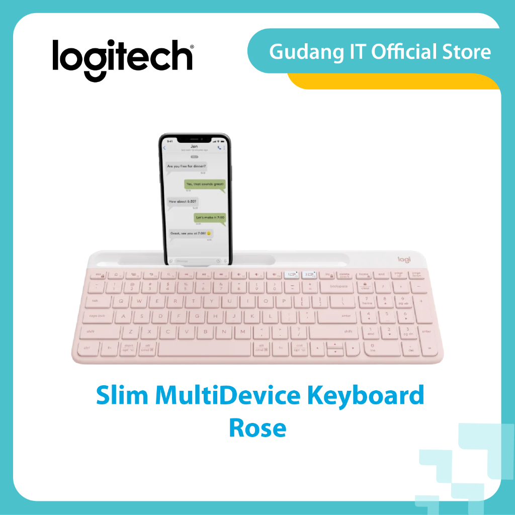 Jual Logitech K580 Slim MultiDevice Keyboard - Rose | Shopee Indonesia