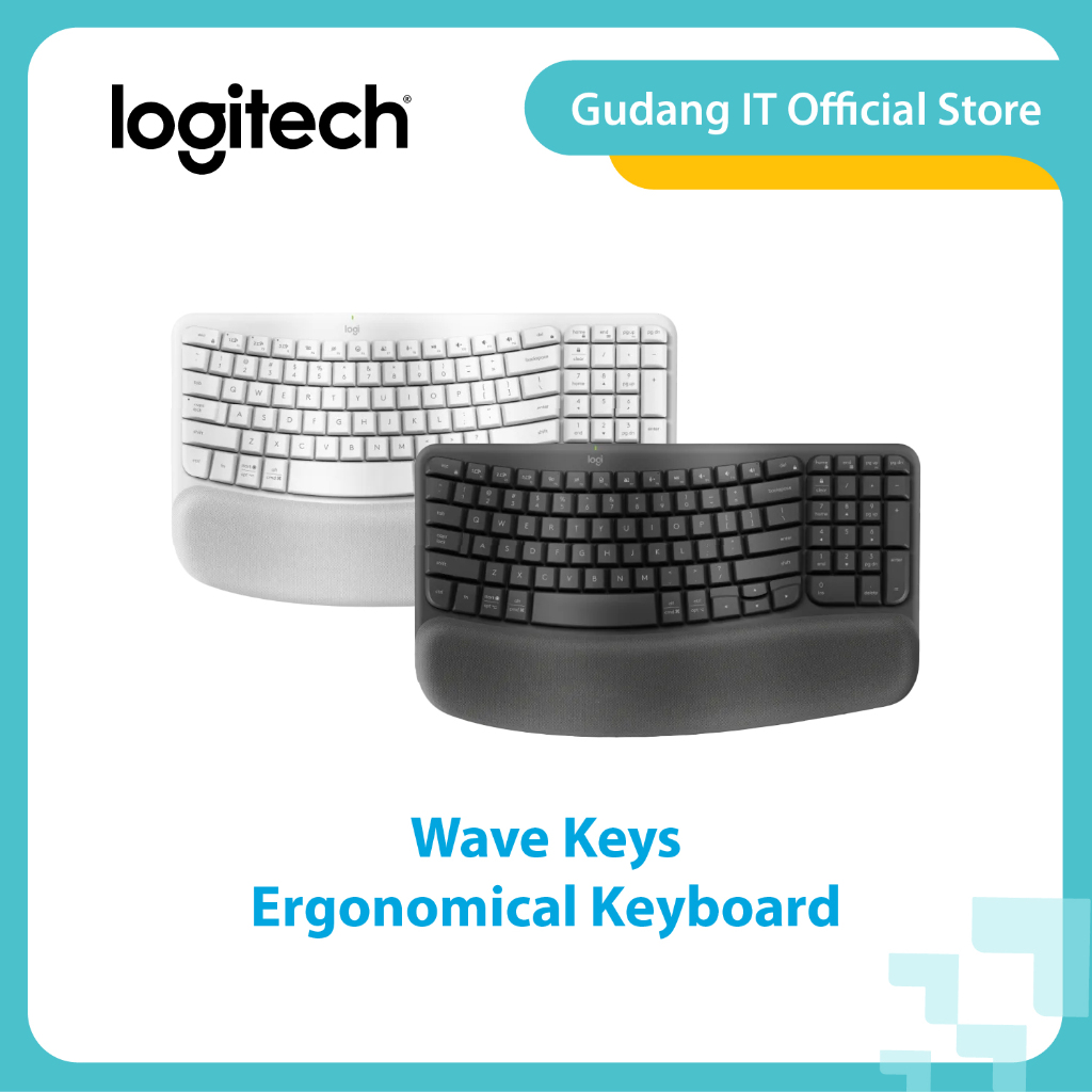 Jual Logitech Wave Keys Ergonomical Keyboard | Shopee Indonesia