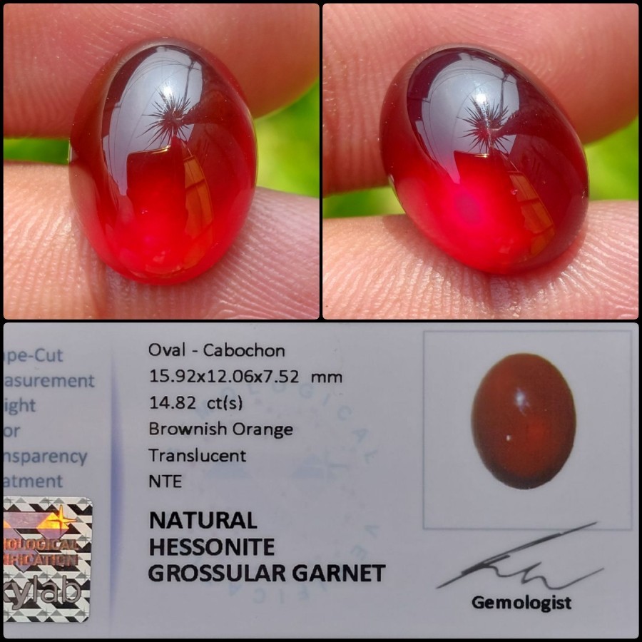 Jual Batu Akik Merah Natural Hessonite Grossular Garnet Permata Asli ...
