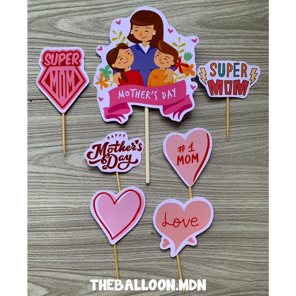 Jual Topper Cake Mother's Day / Topper Cake Hari Ibu / Hiasan Kue ...