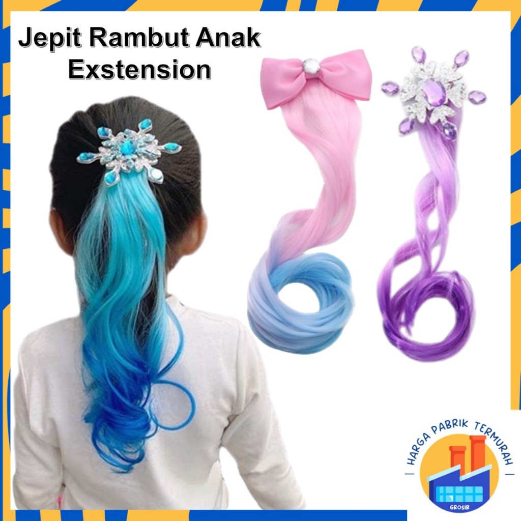 Jual HPT Jepit Rambut Anak Exstension Model Pita Salju Rambut Palsu ...