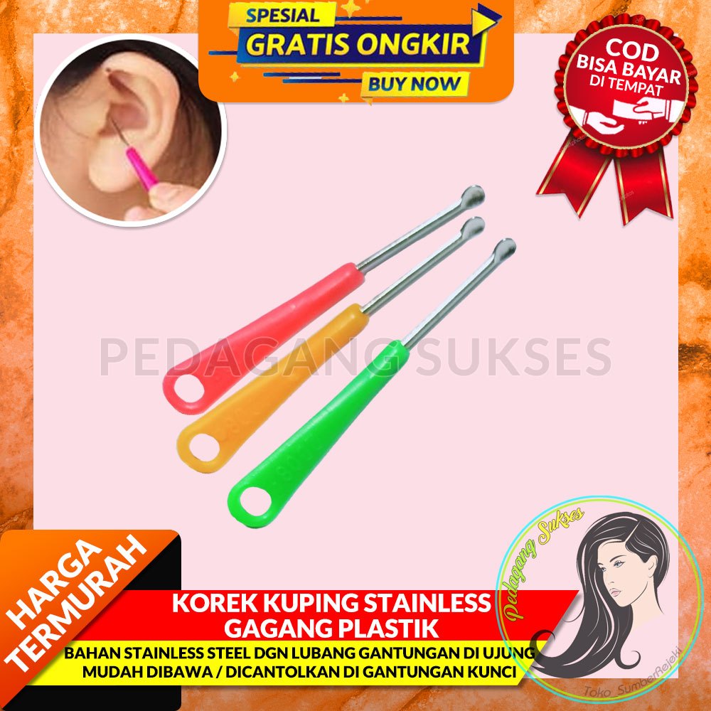 Jual [PER PCS] Korek Kuping Besi Gagang Plastik Warna Warni Stainless ...