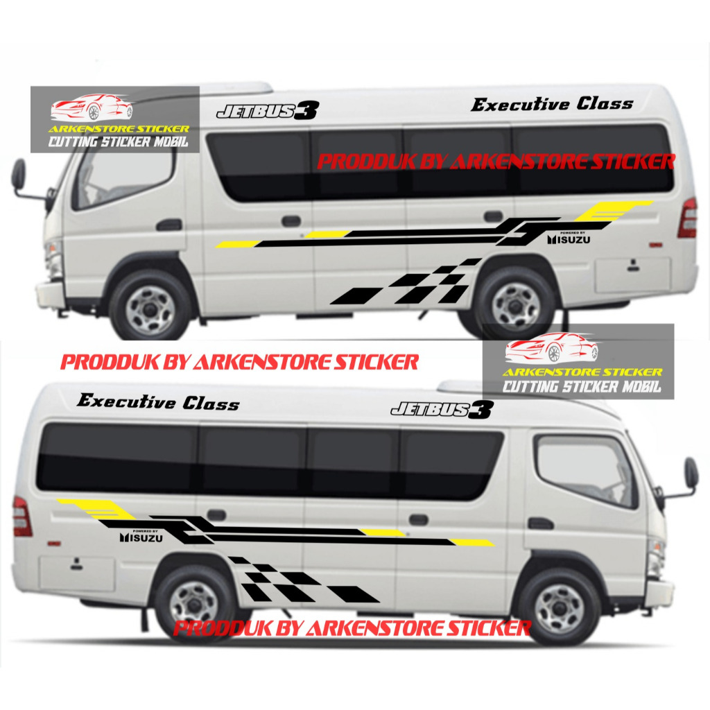 Jual cutting sticker isuzu elf long cutting sticker body samping mobil ...