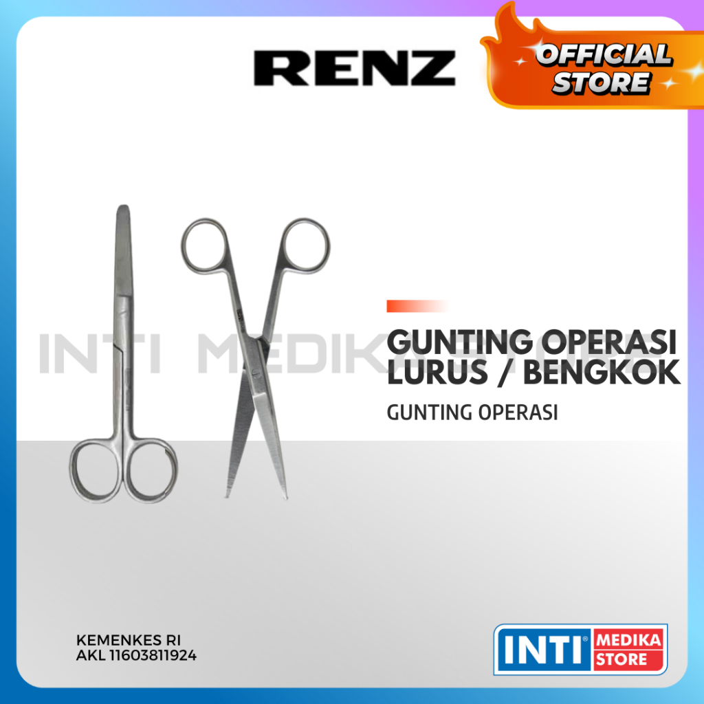 Jual RENZ - Gunting Operasi Lurus / Bengkok Tajam Tumpul 14 cm 18 cm ...