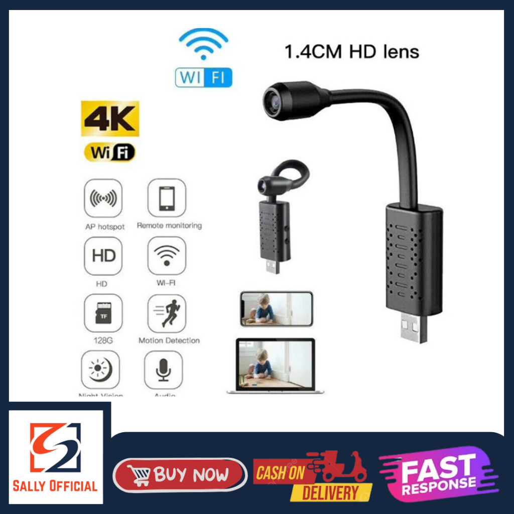 Jual Mini USB Camera V380 Pro 3MP Wifi Kamera Pengintai SPY Hidden ...
