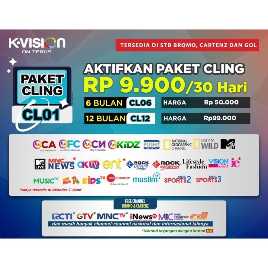 Jual Voucher Tayangan K-Vision Kvision Parabola (CLING) | Shopee Indonesia