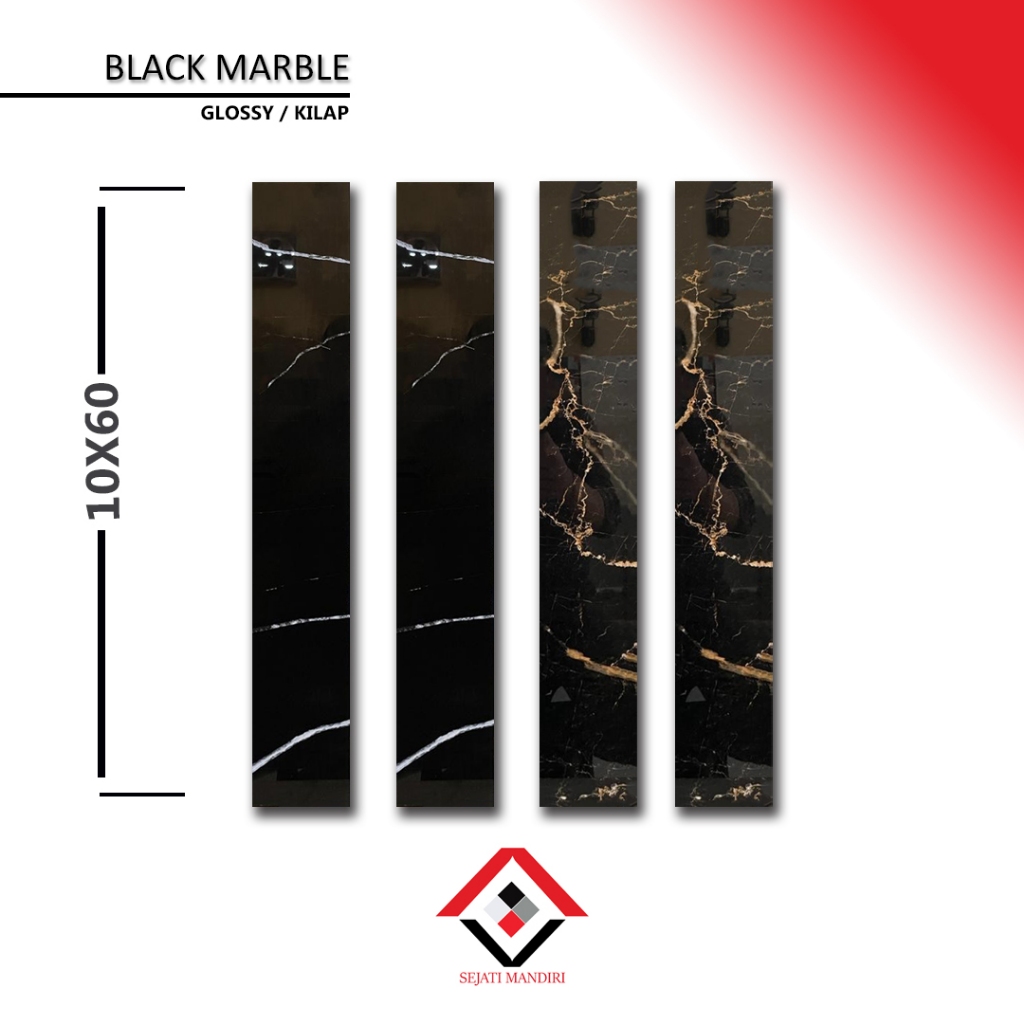 Jual lis plin 10x60 - motif marmer - hitam marble | Shopee Indonesia