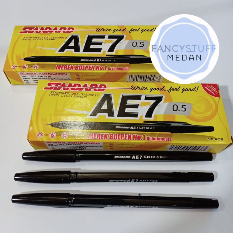 Jual Fancystuff - pulpen standard AE7 hitam isi 12pcs/ktk (grosir) | Shopee Indonesia