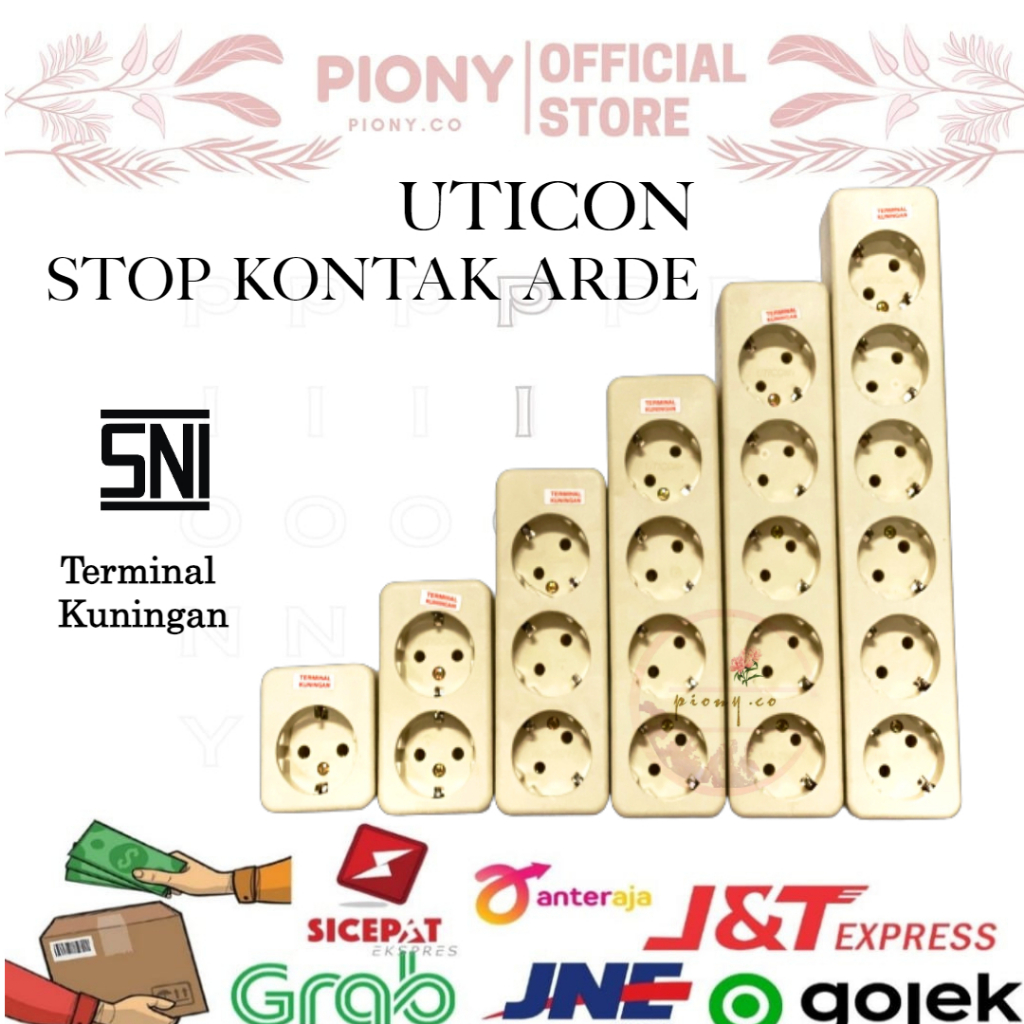Jual STOP KONTAK ARDE / COLOKAN LISTRIK UTICON 1 2 3 4 5 6 LUBANG / TERMINAL KUNINGAN UTICON ...
