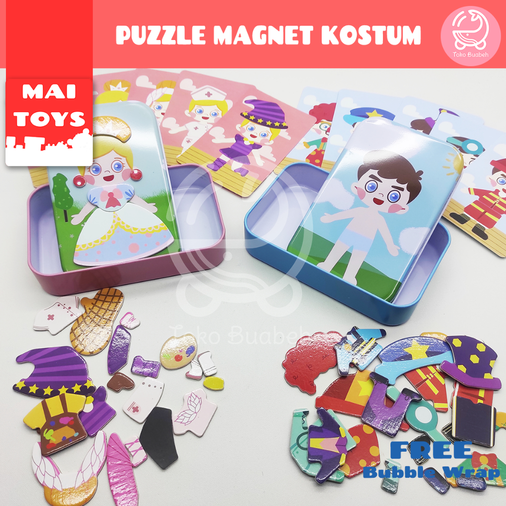 Jual Mai Toys Mainan Puzzle Magnet Kostum 5 Macam Profesi Lucu Anak ...