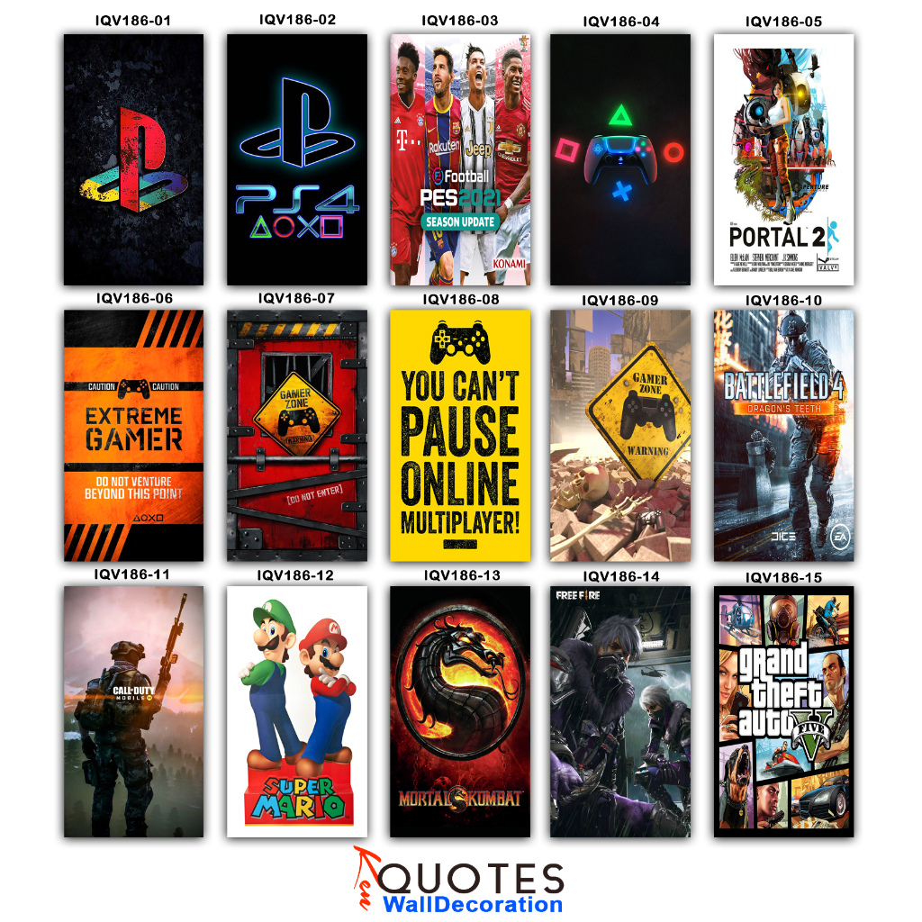Jual Poster Rental PS Hiasan dinding Gamers Gaming game zone wall decor ...