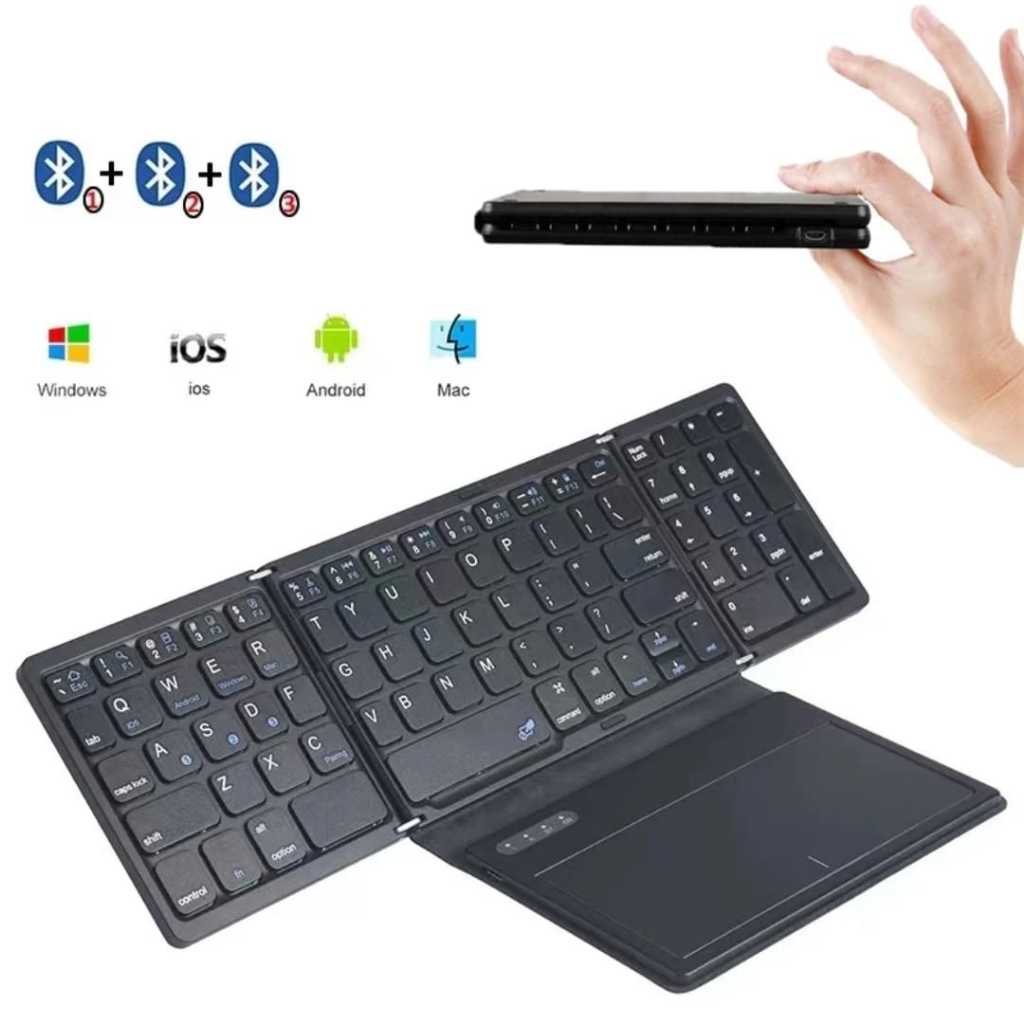 Jual Bluetooth Keyboard Lipat Nirkabel B055 Leather Keyboard multi ...