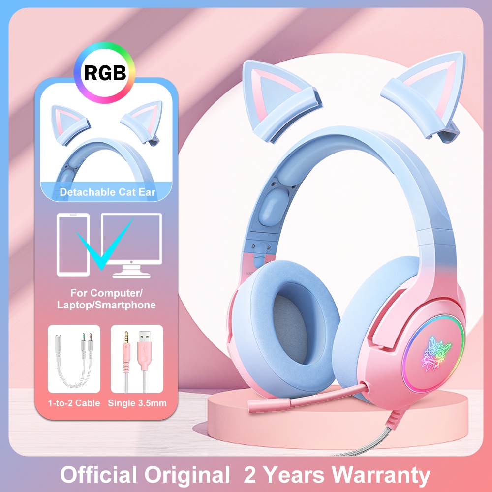 Jual Onikuma K9 pink Rgb Baru Warna Pink Telinga Kucing Lucu Headset ...