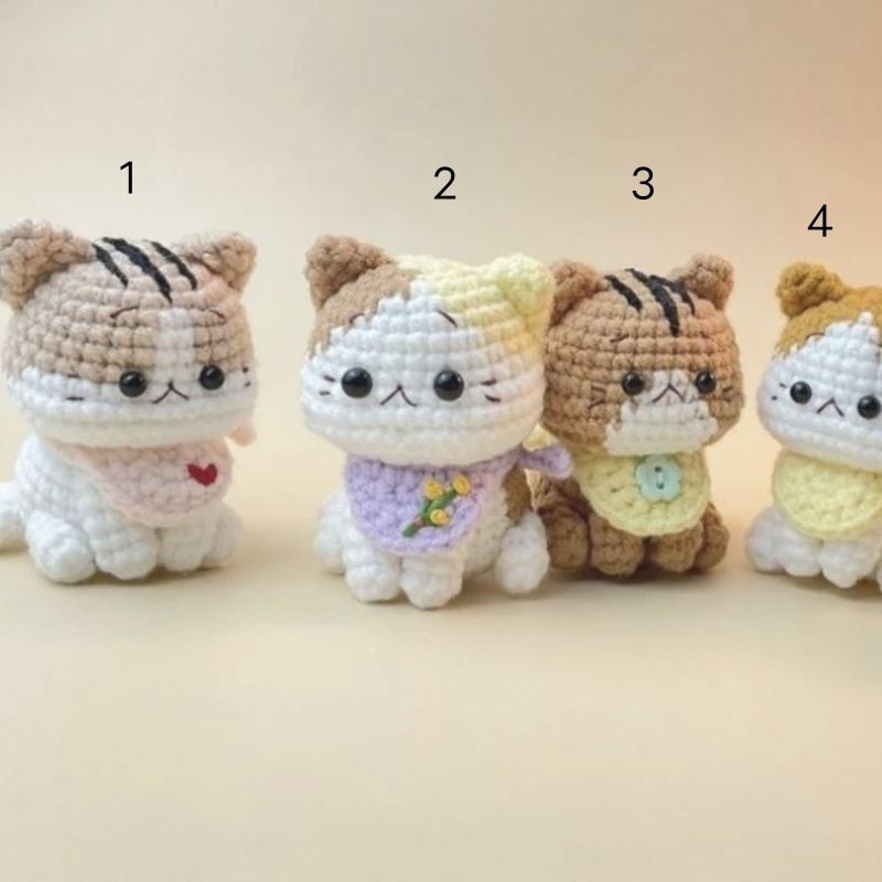 Jual Amigurumi Cat cute boneka rajut kucing keychain | Shopee Indonesia