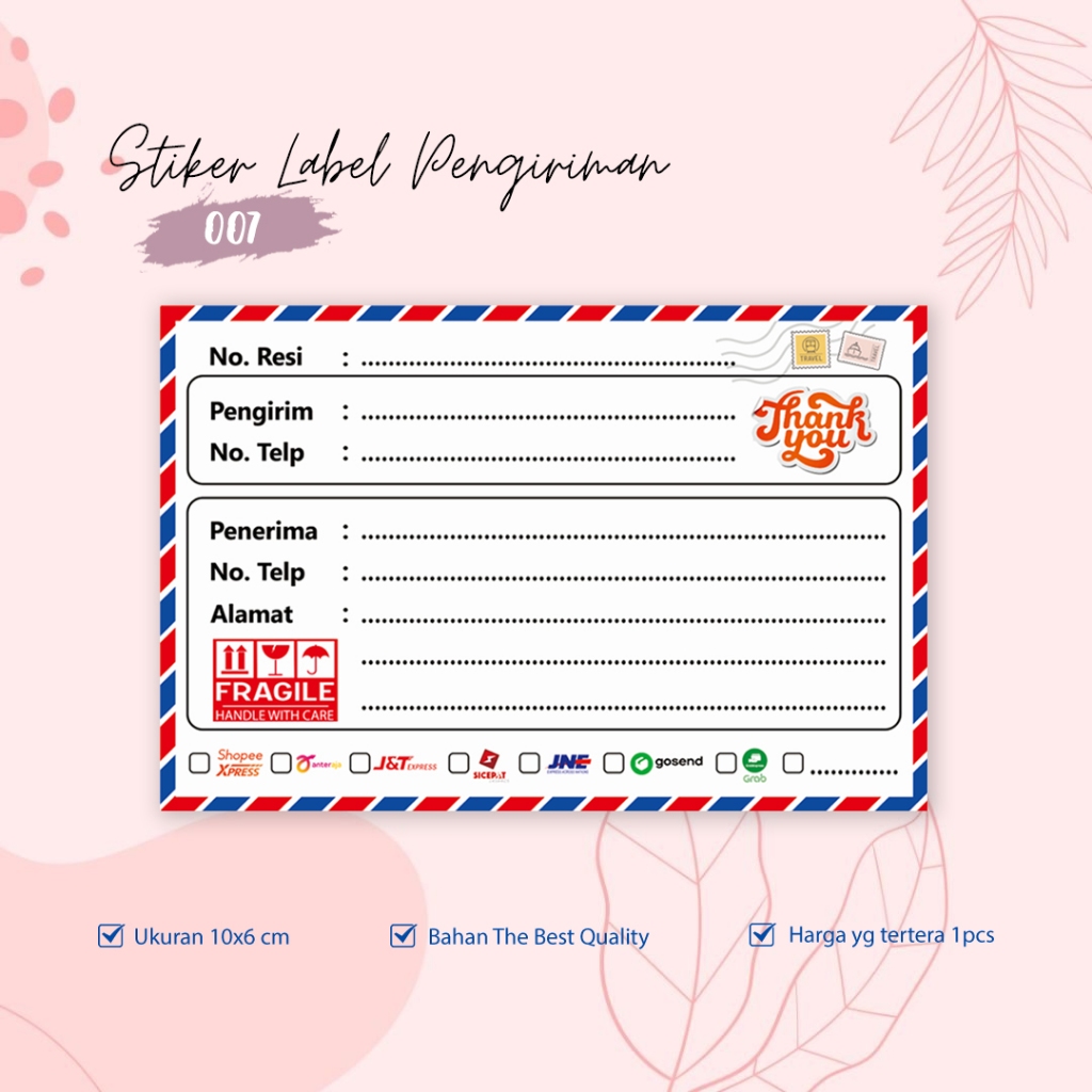Jual Stiker Pengiriman / Stiker Label Pengiriman / Stiker Kirim Online ...