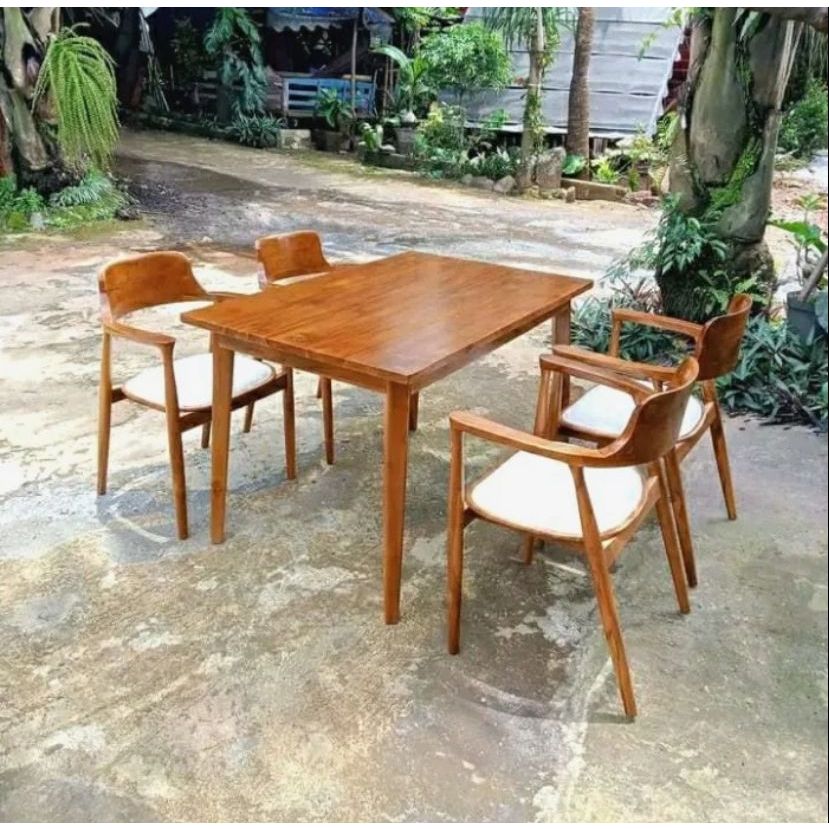 Jual Meja Makan 4 Kursi - Sofa Kayu Jati Jepara - Meja Makan Hiroshima Kualitas Bagus - Meja ...