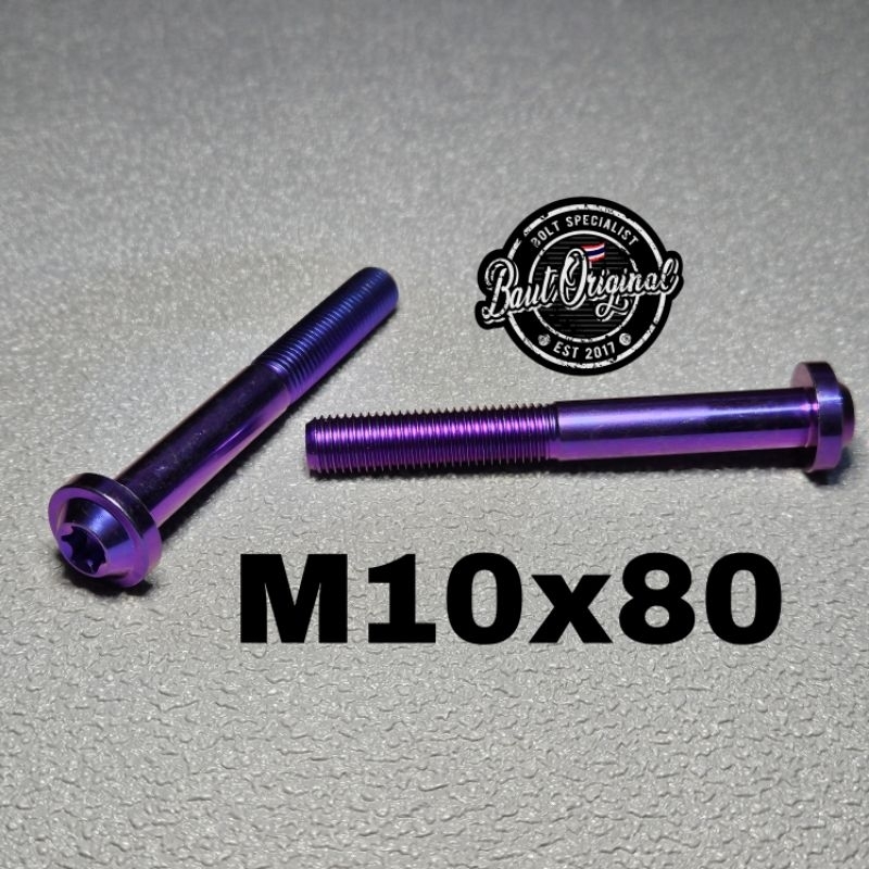 Jual baut probolt titanium 10x80 drat 14 panjang 8 cm payung big head ...