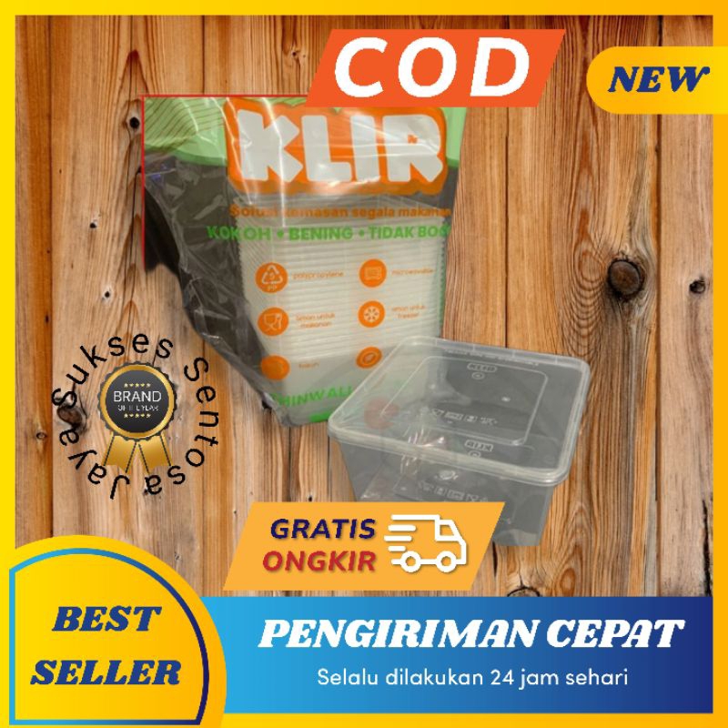 Jual Thinwall Klir Kotak Square 1500ml Kotak Makan Plastik Klir Anti