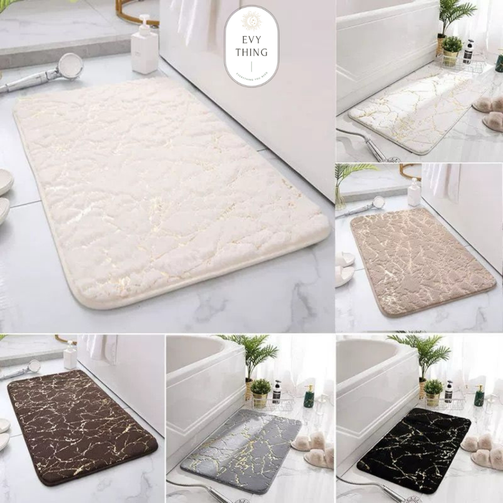Jual EvyThing Keset Kaki Motif Gold Mewah 40x60cm Anti Slip Bahan ...