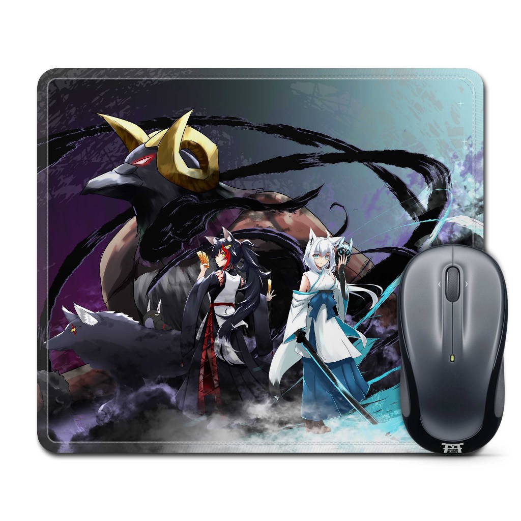 Jual Mouse pad gaming anime vtuber SHIRAKAMI FUBUKI X OOKAMI MIO - HOLO ...