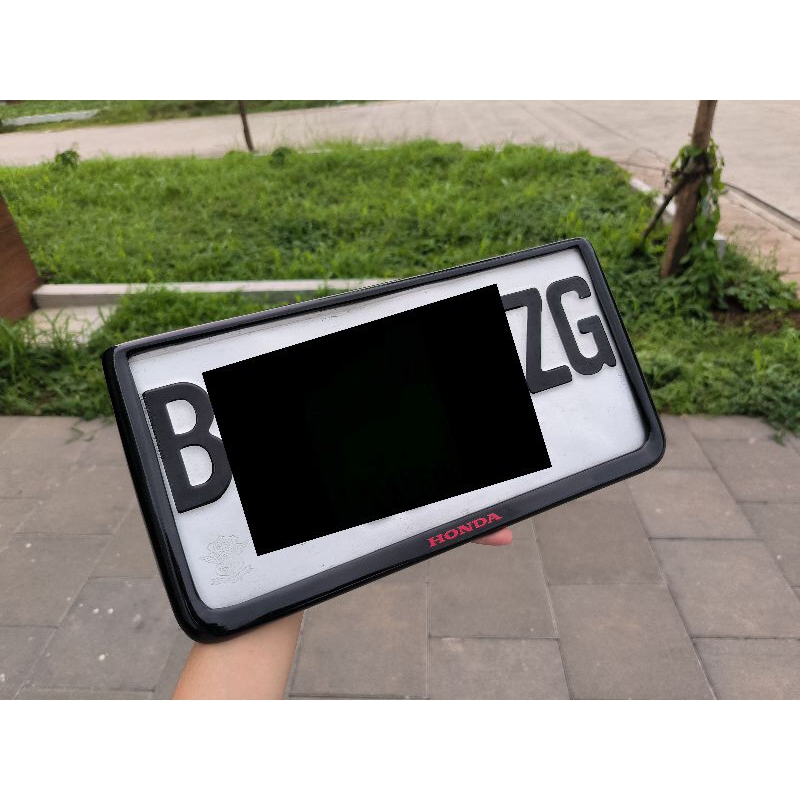 Jual Frame plat nomor jdm copy berliana black honda access , plat ...