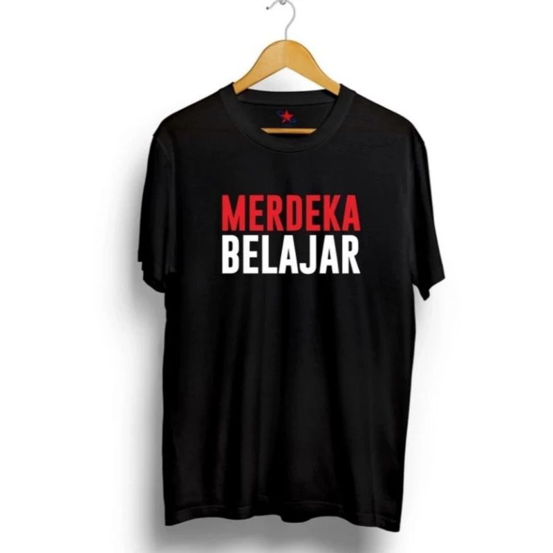 Jual kaos merdeka belajar / kaos distro merdeka belajar / kaos sablon ...