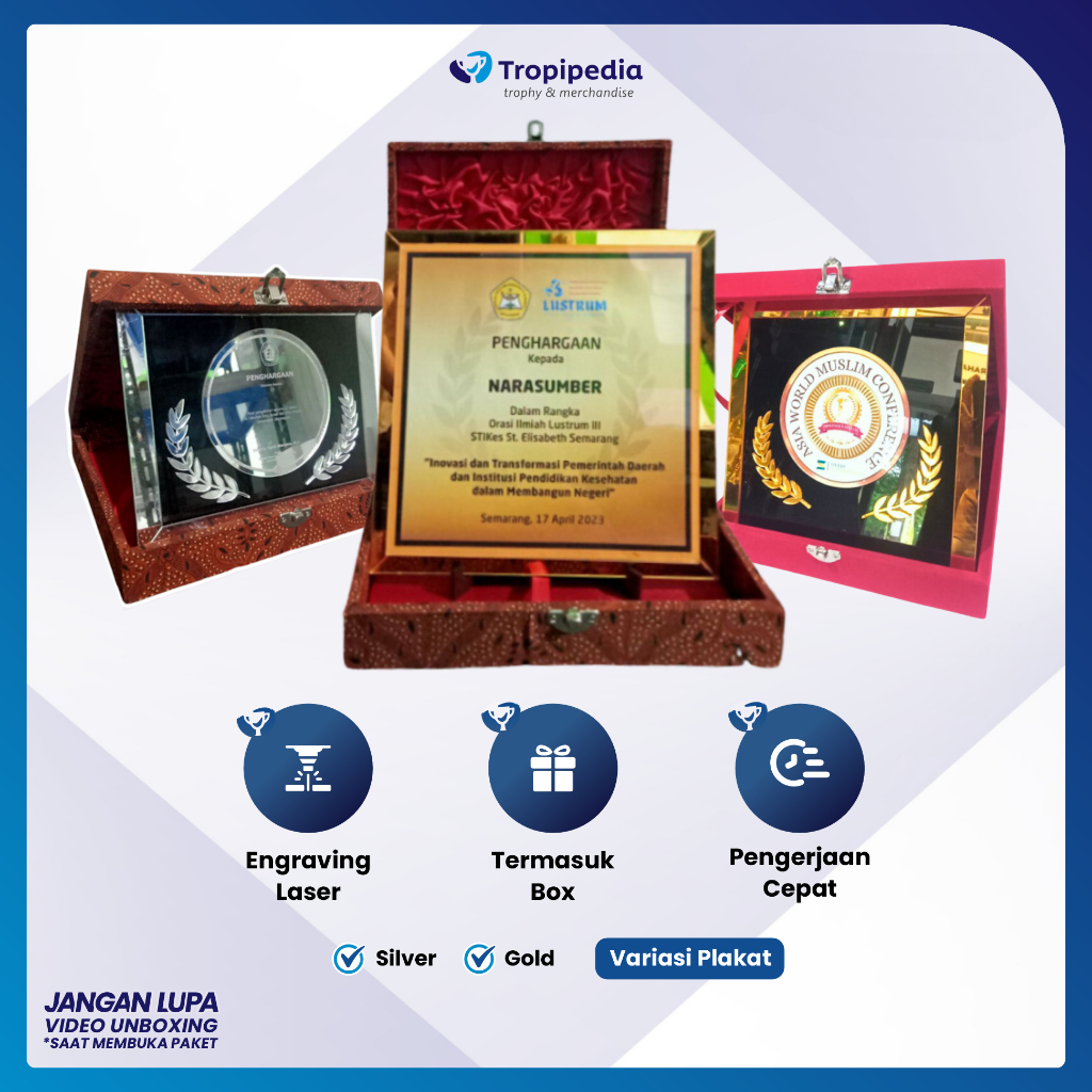 Jual Plakat Pigura Akrilik Custom Nama Logo Gambar Warna Gold Silver ...